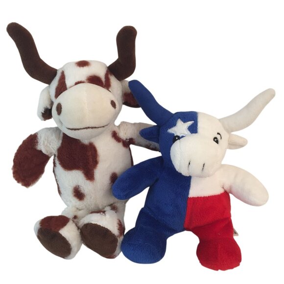 RGU Group | Toys | Zoovenir Souvie Long Horn Bull Plush Lot Brown Spots ...